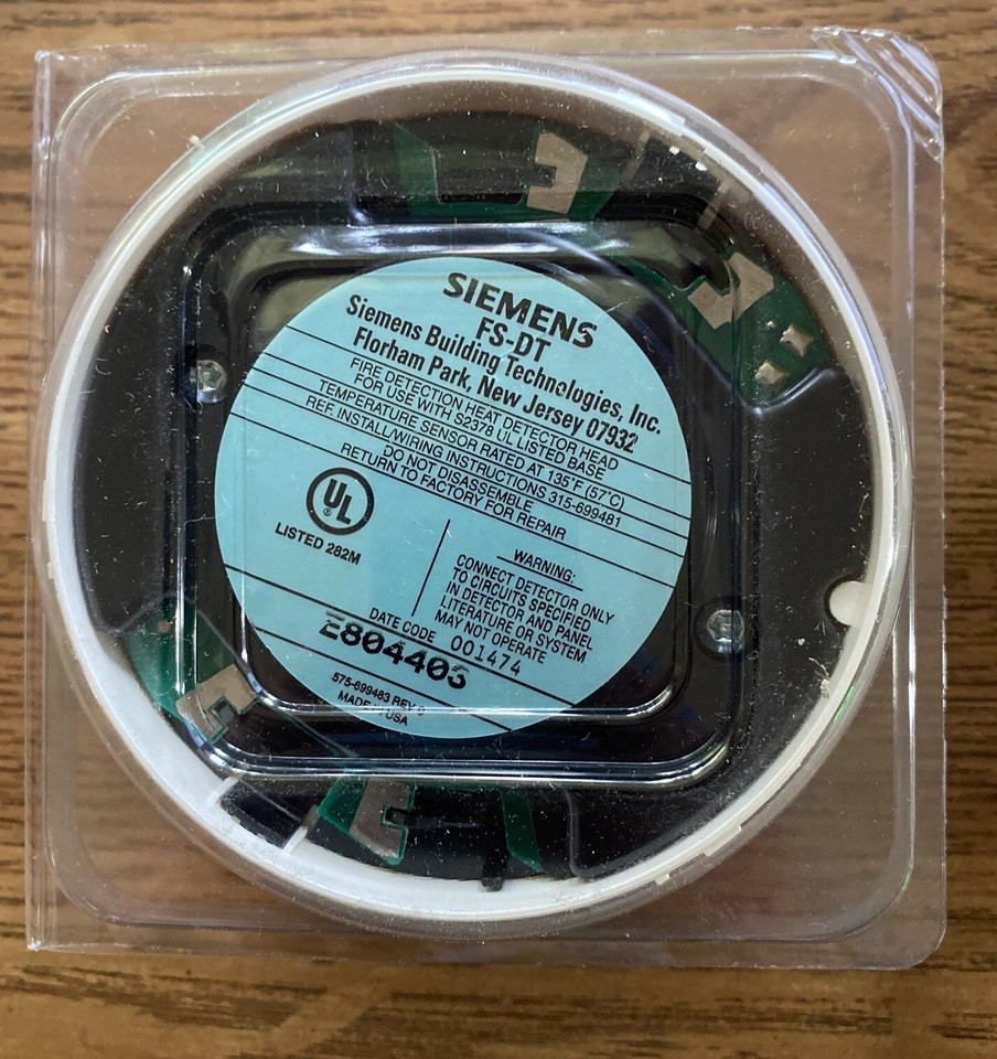 SIEMENS FS-DT HEAT DETECTOR FOR FS-100 / FS100 FIRE ALARM SYSTEM | eBay