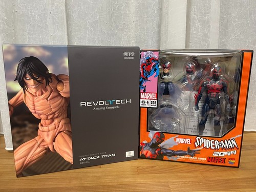 Kaiyodo Amazing Yamaguchi Eren Yeager & MAFEX No.239 Spider-Man 2099 ...