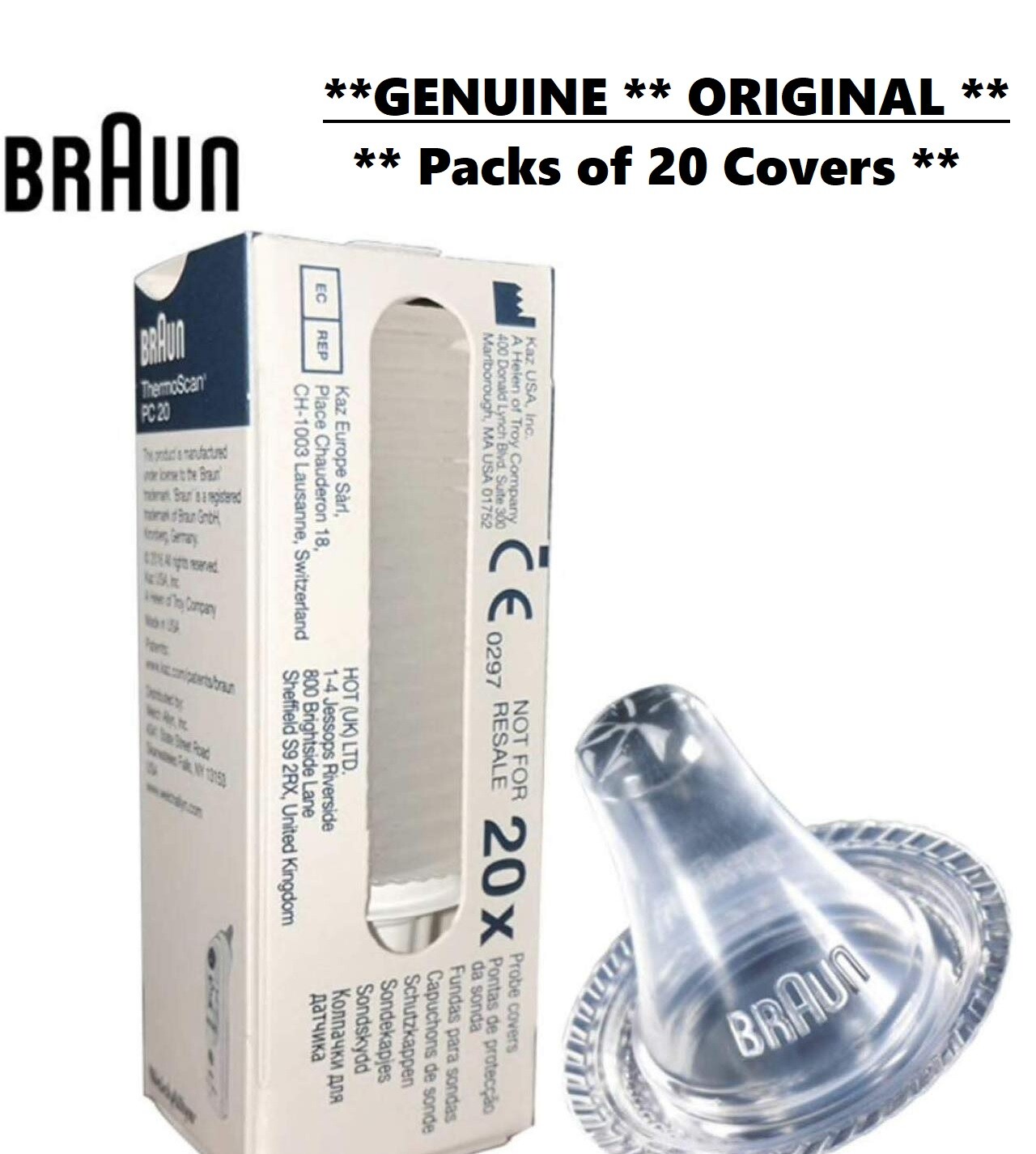 Braun Thermometer Probe Covers Welch Allyn Lens Caps * NEW pack Hillrom ...