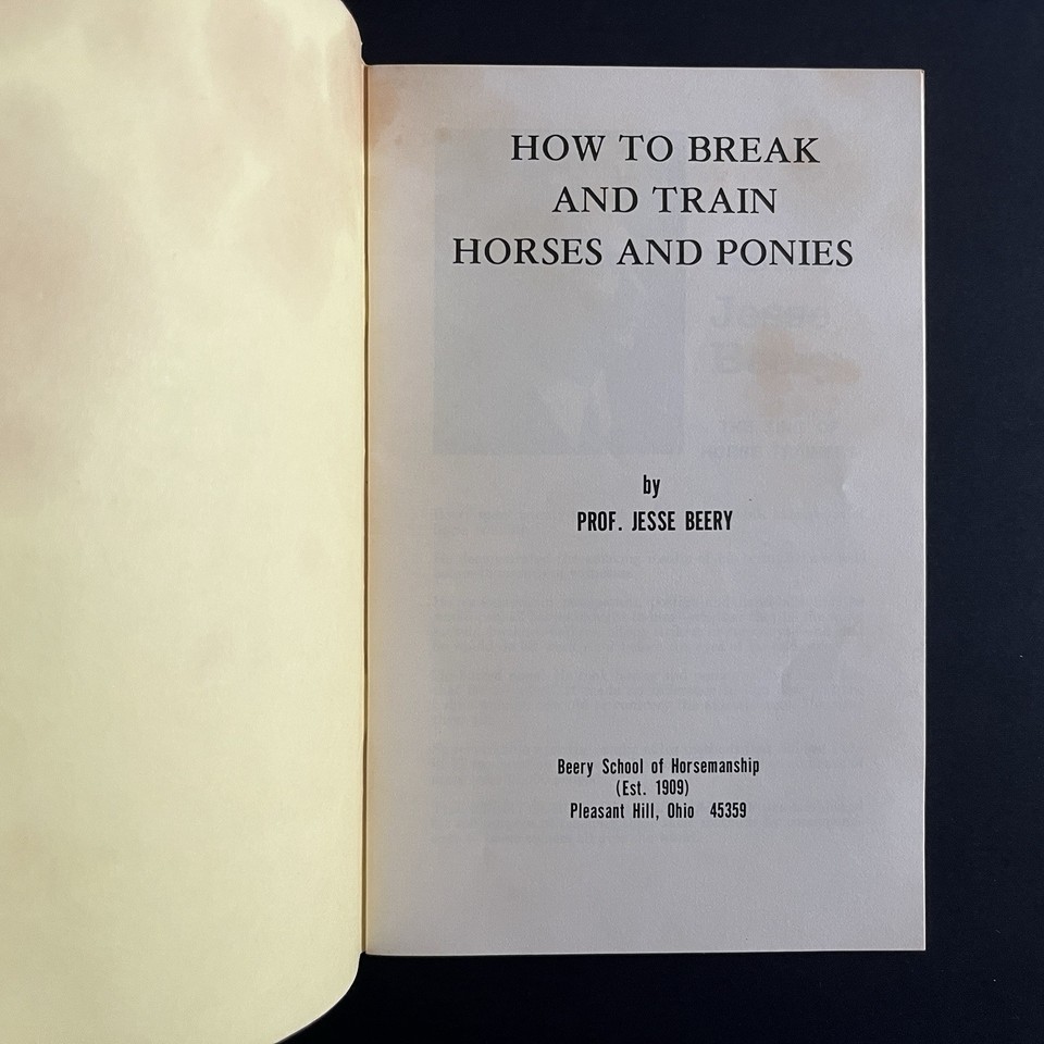Beery School of Horsemanship Horse Training Riding 3 Book Lot with ...