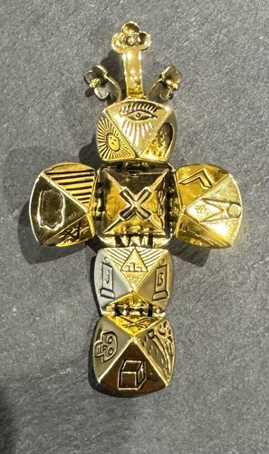 Masonic Golden Orb/Cross Pendant, 1oz Weight, Gold Coloured Metal Alloy ...