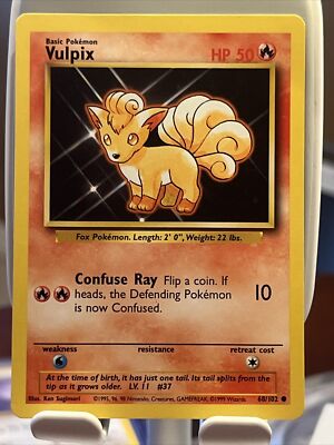 Vulpix 68/102 Base Set Common WOTC 1999 Pokemon Card HP | eBay