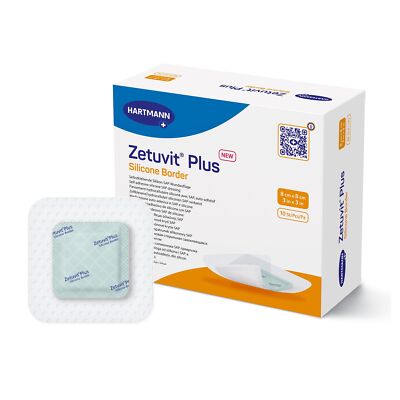 Zetuvit Plus Silicone Border SAP Dressing Silicone adhesive 3" x 3" BX ...