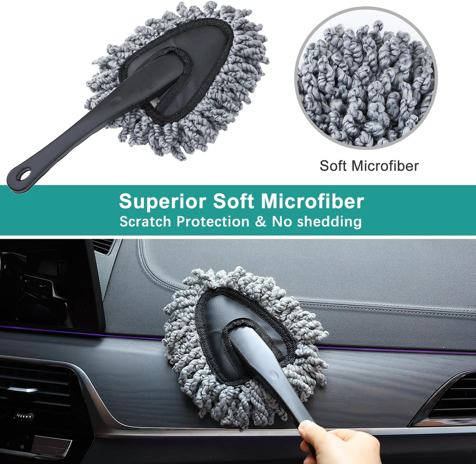 Microfiber Duster Brush Set 11 Inch Dusting Tool for Car Home Kitchen ...