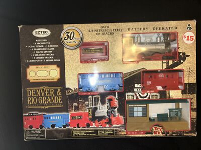 EZTEC Train Set Christmas Holidays DENVER & Rio Grande O Gauge Battery ...