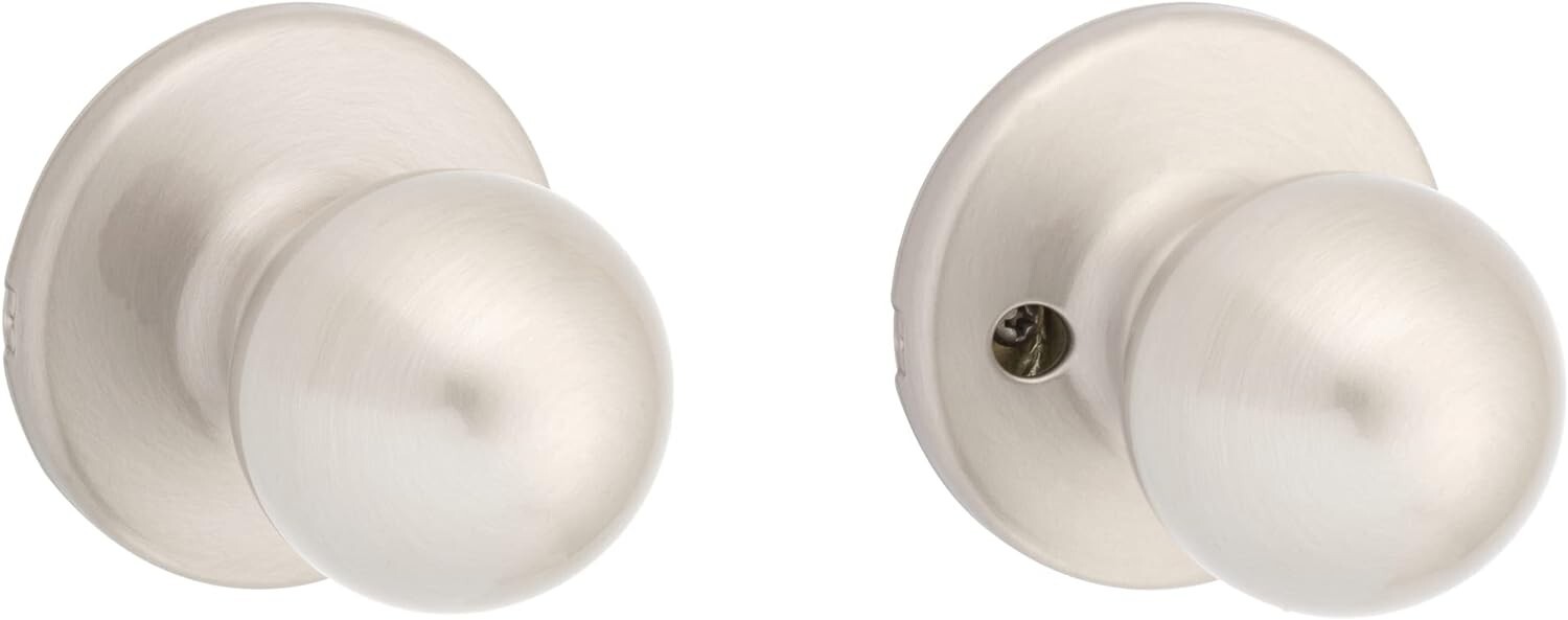Lot of 2 Kwikset Polo Satin Nickel Passage Hall/Closet Non Locking Door Knob | eBay