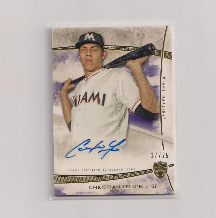 2014 Topps Supreme - Autographs Purple #SA-CY Christian Yelich /25 (AU ...
