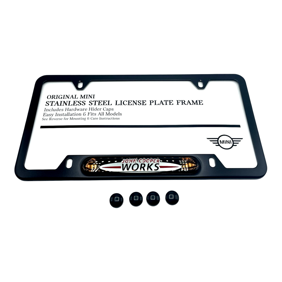 Genuine MINI John Cooper Works Logo License Plate Frame JCW R53 R56 F56 ...