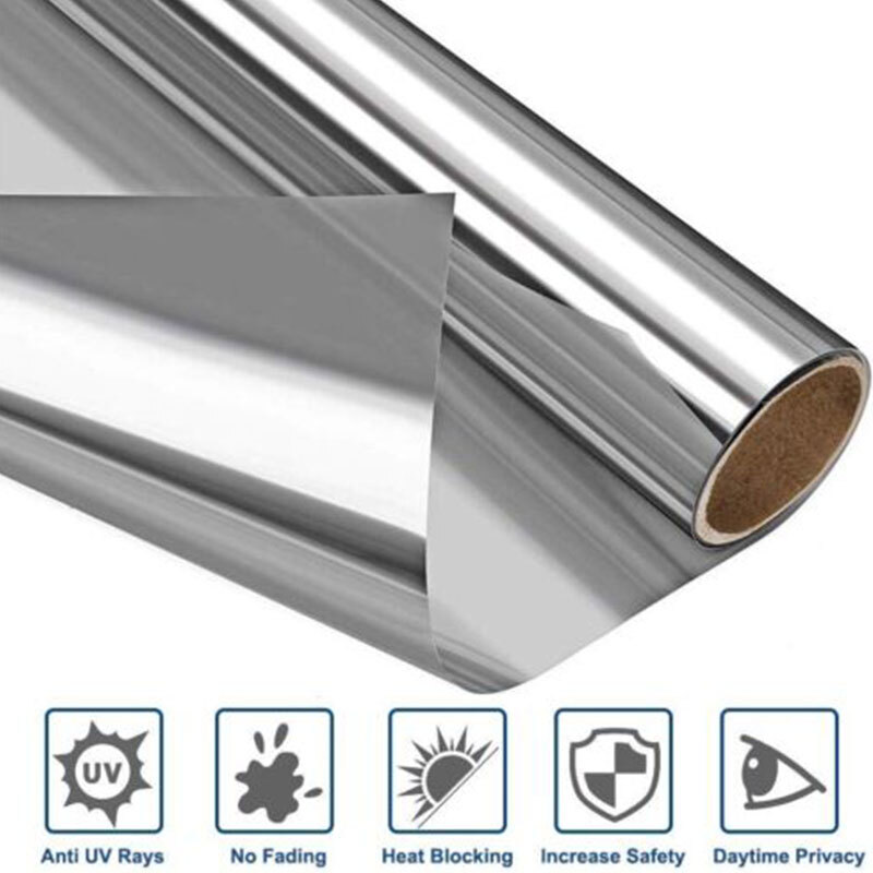 One Way Mirror Window Film Heat UV Reflective Sun Shade Tint Foil Glass ...
