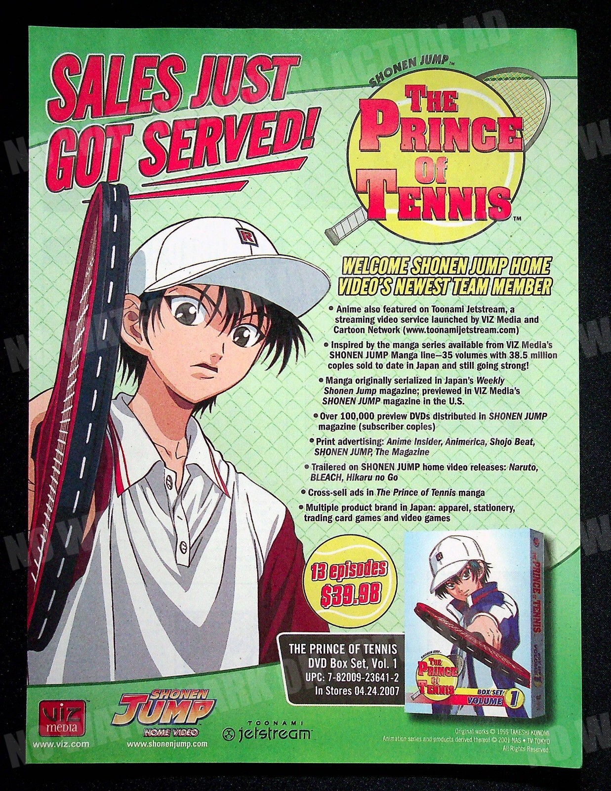 The Prince of Tennis Viz Media 2007 Trade Print Magazine Ad Poster ...