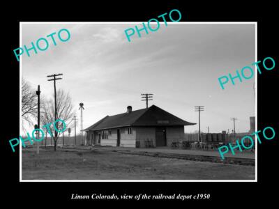 OLD 8x6 HISTORIC PHOTO OF LIMON COLORADO THE RAILROAD DEPOT STATION ...