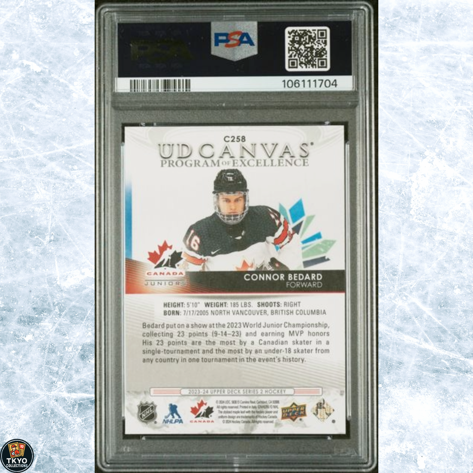 2023 UPPER DECK C258 CONNOR BEDARD UD CANVAS PROGRAM OF EXCELLENCE ...