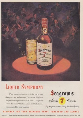 1947 Seagrams Seven Crown: Liquid Symphony Vintage Print Ad | eBay