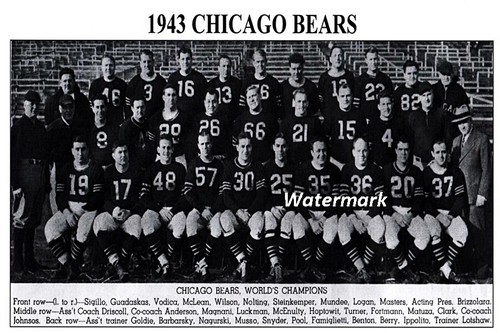 NFL 1943 World Champions Chicago Bear Team Picture 8 X 12 Photo Picture ...