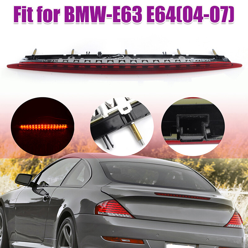 For 2004-2007 BMW E63 E64 M6 650i Red Lens Rear LED 3rd Third Brake ...