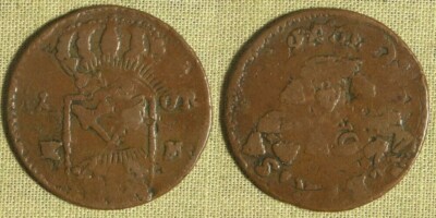 Error: Sweden 1719 over 1718 1/6 Ore Double Denomination &Date IREC534 ...