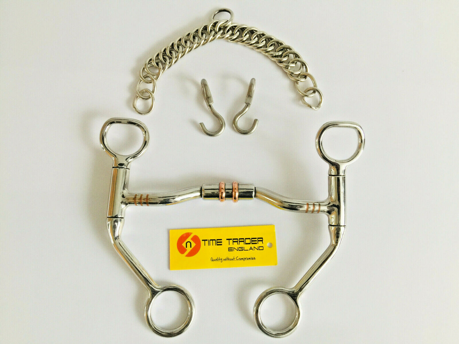 Western Degree Barrel Shanks Bit ALL SIZES Horse Bit Snaffle with Chain ...