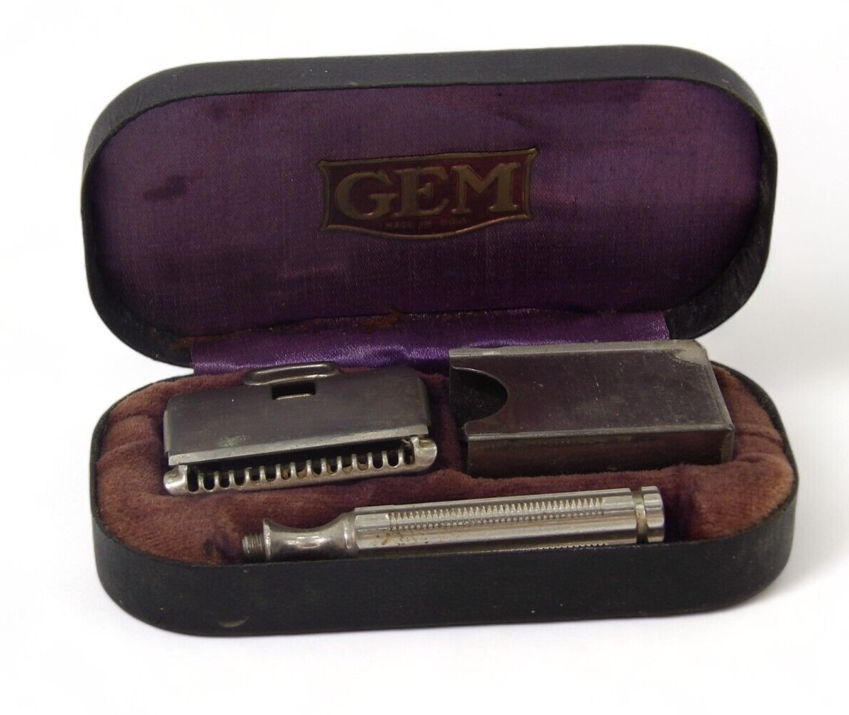 Vintage Gem Safety Razor Set in Case & Blade Holder | eBay