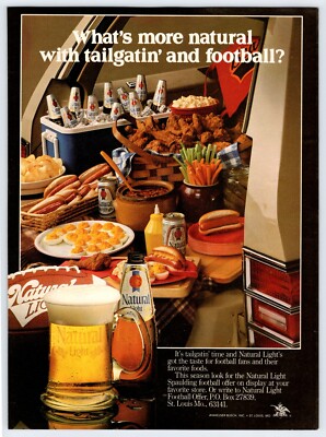 1982 TAILGATING FOOD NATURAL LIGHT BEER Vintage 8"X11" Magazine Ad 1980 ...