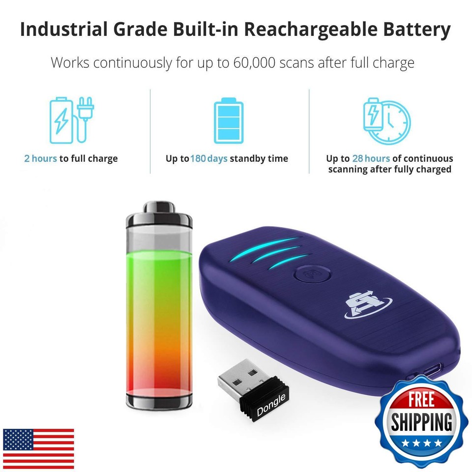 ScanAvenger Portable Mini-Wireless Bluetooth Barcode Scanner: Hand ...