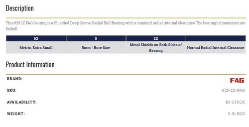 1PC FAG 625-2Z Deep Groove Ball Bearings 5x16x5mm | eBay