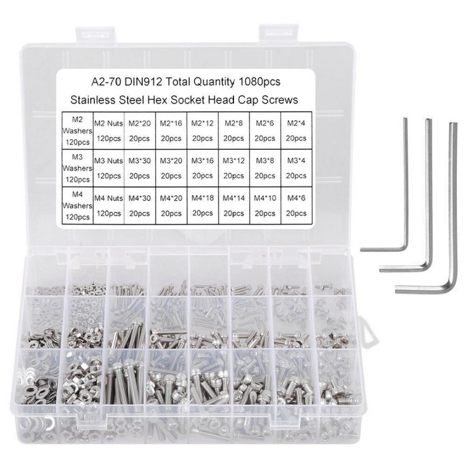 1080tlg M2/M3/M4 Sechskant Schrauben Muttern Sortiment Set ...