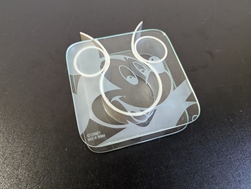 MICKEY MOUSE Etched Glass Aluminum Bookend Vase Container DISNEY 7 ...