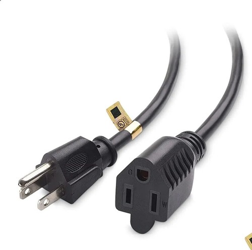 6Ft 16AWG Gauge Heavy Duty US 3-Prong AC Power Extension Cord Cable ...