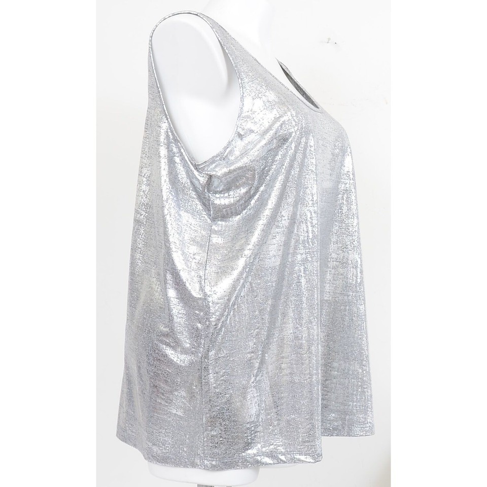 Denim 24/7 Silver Metallic Tank Top Plus Size 18/20 | eBay