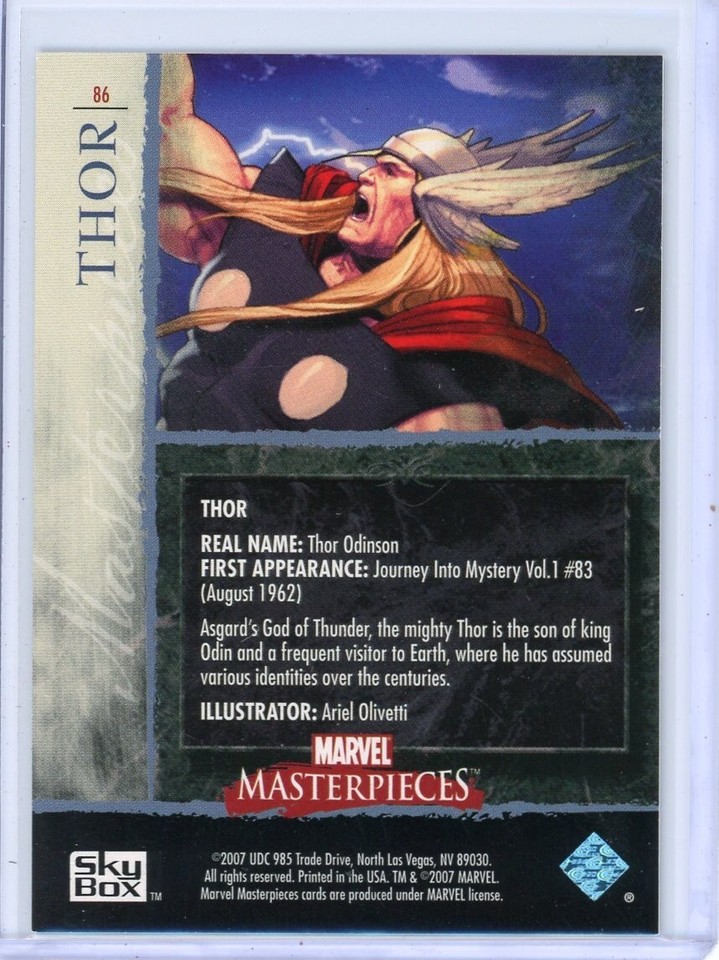 2007 Upper Deck MARVEL MASTERPIECES Series 1 THOR Base Set Card #86 | eBay