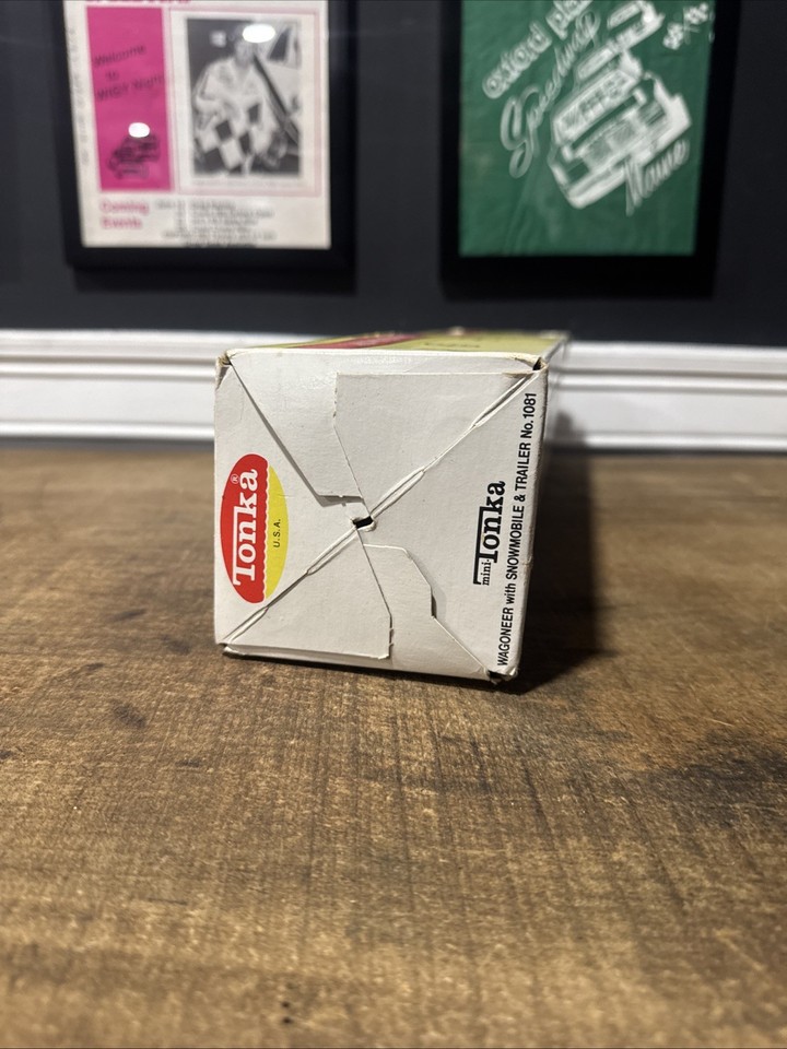 Vintage Mini Tonka Wagoneer with Snowmobile and Trailer 1081 with Box ...