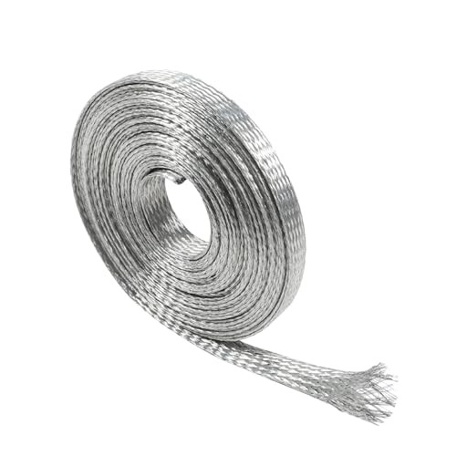 Tinned Copper Braid Cable Wire Shielding Sleeve 5/16 in Wide(0.20 in ...