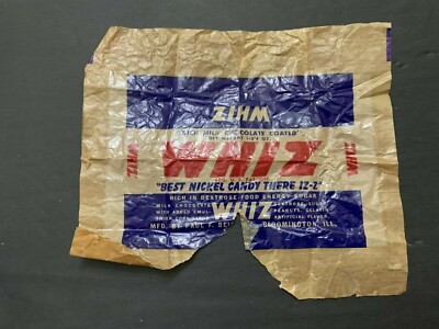 Vintage c.1940's Whiz Wax Candy Bar Wrapper Best Nickel Candy There Is ...