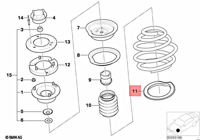 Genuine BMW E39 E46 316i 1.6 1.9 318i 320Ci 320d Spring Pad Lower ...