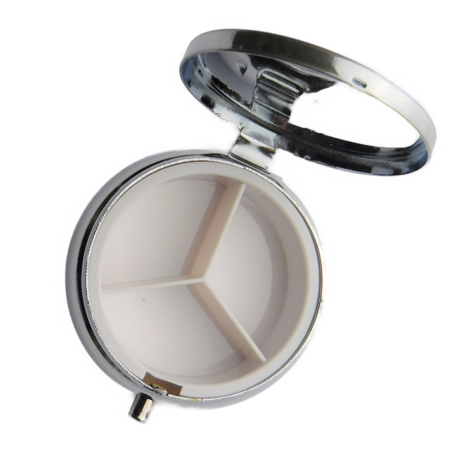 Chinese Floral - Round Metal Pill Box , choice of triple or single ...