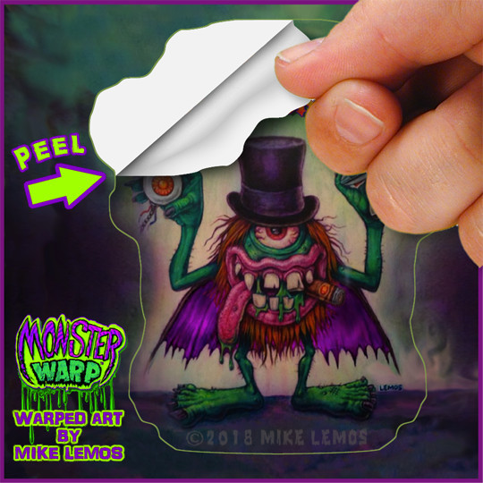 New! Monster Warp™ 3" Kiss Cut "Baron Von Stink Eye" Vinyl Sticker by ...