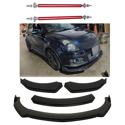 For Suzuki Swift Bumper Lip Spoiler Splitter Body Kit + Strut Rods ...