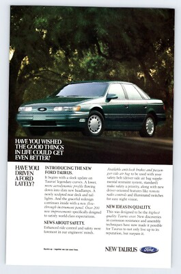 1991 FORD TAURUS CAR AUTOMOBILE Vintage 5.5"X8.5" Magazine Ad 1990's ...