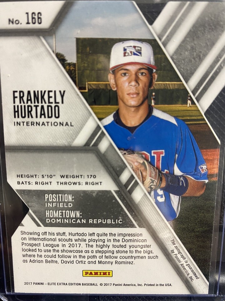 2017 Panini Elite Auto Status Die-Cut Emerald #166 Frankely Hurtado (07 ...
