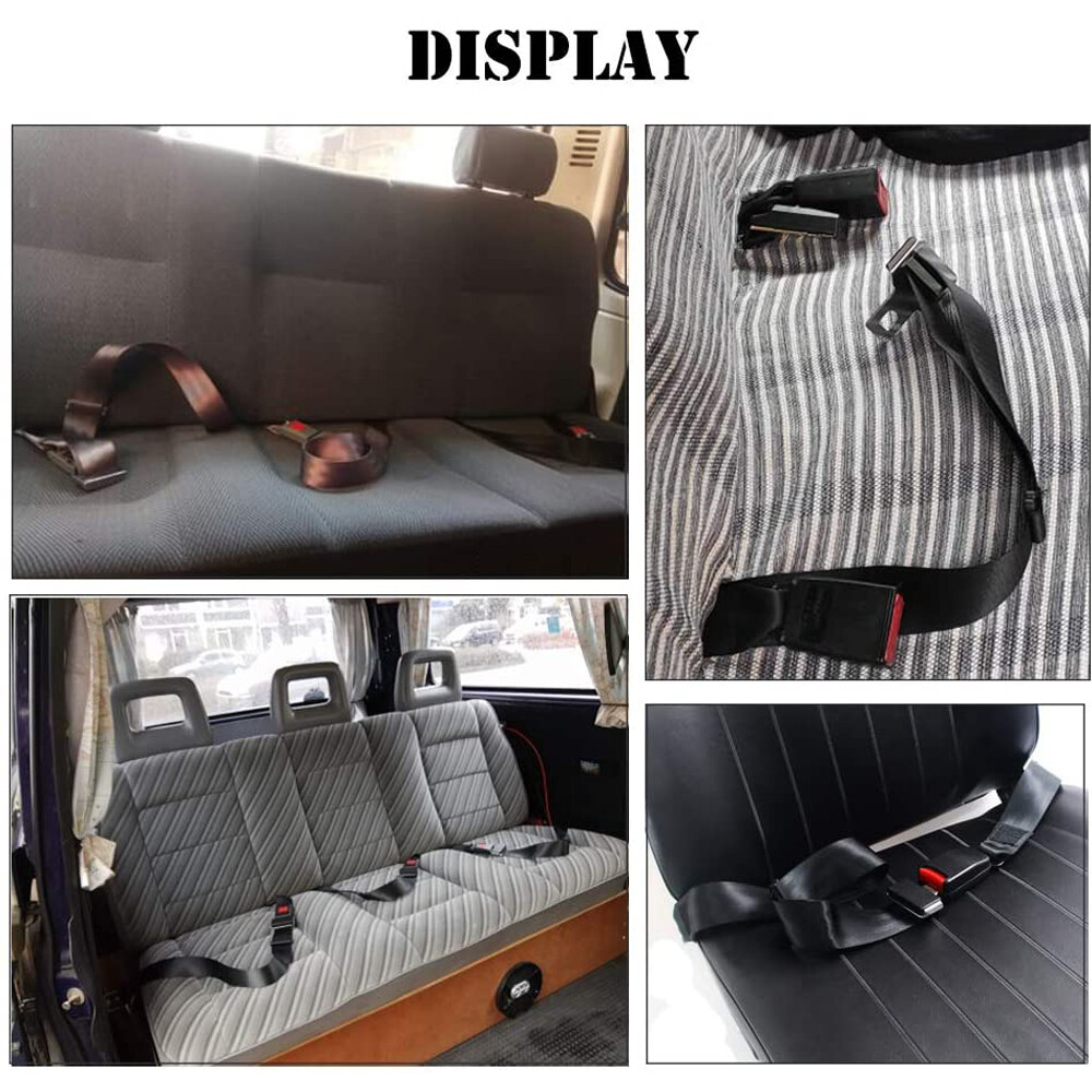 2 x Universal 2 Point Vehicle Car Truck Seat Belt Lap Adjustable Safety ...