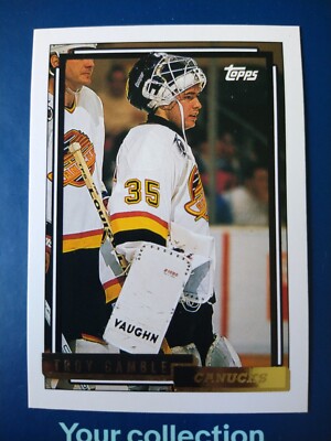 1992 Topps Hockey GOLD Troy Gamble #412 Vancouver Canucks | eBay