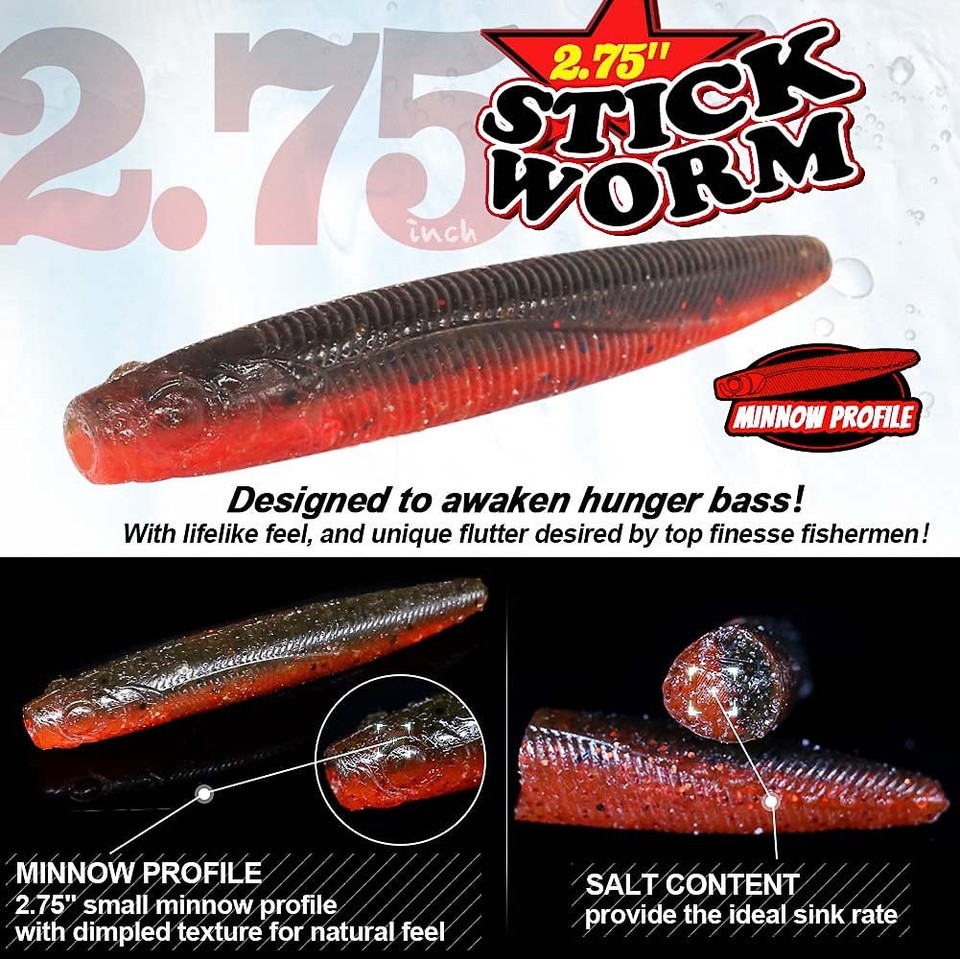 Ned-Rig-Kit-Finesse-Baits-Soft-Plastic-Worms-Fising-Lure for Bass Stick ...
