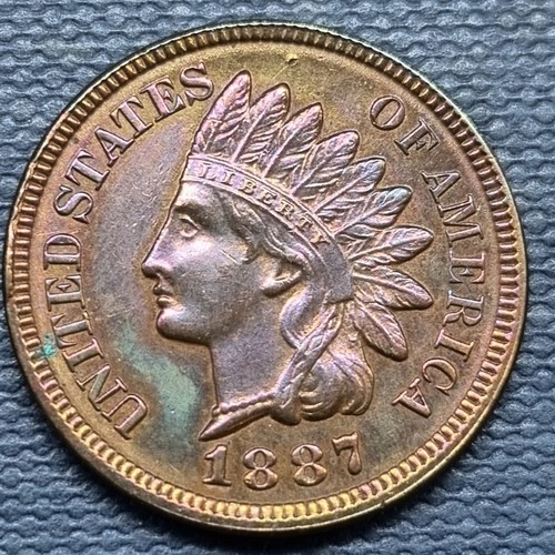 1887 Indian Head Cent 1c High Grade UNC Uncirculated Toned #94263 | eBay