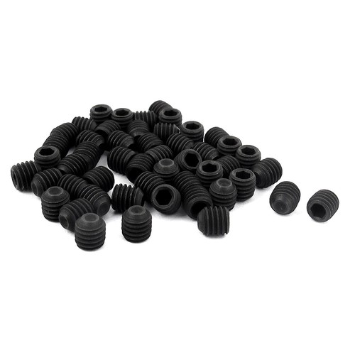 M5 x 5mm 0.8mm Pitch Hex Socket Set Cup Point Grub Screws Black 50pcs ...