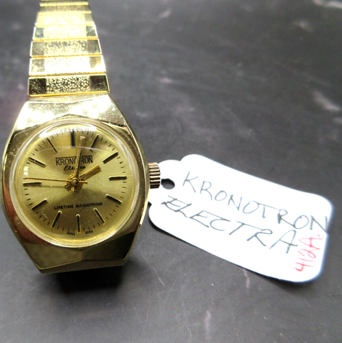 KRONOTRON ELECTRA~ LIFETIME MAINSPRING, DUST PROOF CASE~ GOLD ...