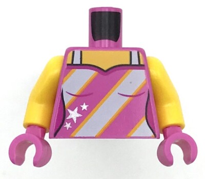 Lego New Dark Pink Minifig Torso Female Tank Top Light Bluish Gray ...