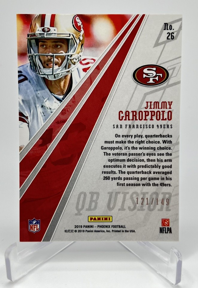 2019 Panini Phoenix Jimmy Garoppolo QB Vision Purple /149 49ers #26 | eBay
