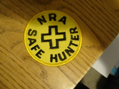 Vtg NRA Safe Hunter Yellow 3" Sew On Patch/Emblem NATIONAL RIFLE ...