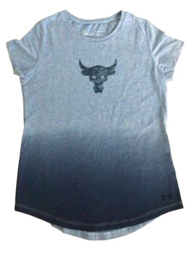 Under Armour Girls HeatGear Project Rock Graphic Tee Shirt Small Blue ...