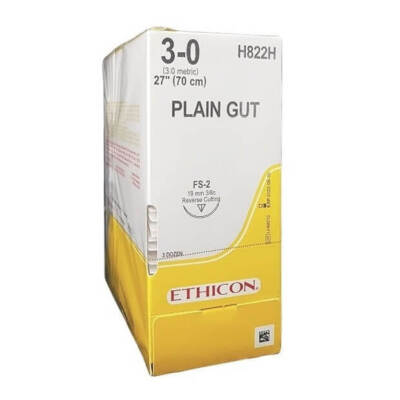 J&J Ethicon H822H 3-0 Plain Gut Sutures with FS-2 Needle 36/Pk | eBay